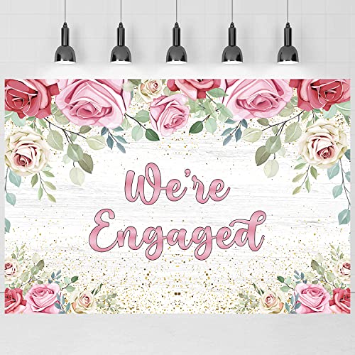 INNORU We're Engaged Backdrop Banner, Engagement Party - Want It All