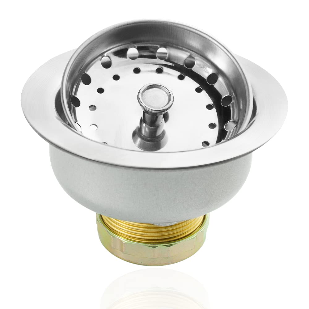 WiseWater Kitchen Sink Drain Assembly, 3 1/2” Stainless Steel Sink ...