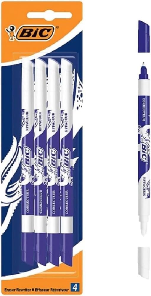 BIC Ink Killer, Pack of 4, Ink Eraser, Smudge-Resistant, Ideal for The ...