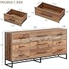Amazon.com: Anbuy Brown 9 Drawer Dresser for Bedroom, Rustic Dresser ...