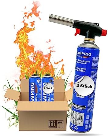 Brenneraufsatz inkl. Gaskartuschen Propan Butan Brenner robuster ...