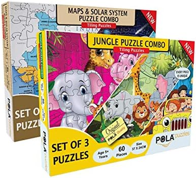 Buy Pola Puzzles Jungle Puzzles Combo and Maps Combo Set | 6 Jigsaw ...