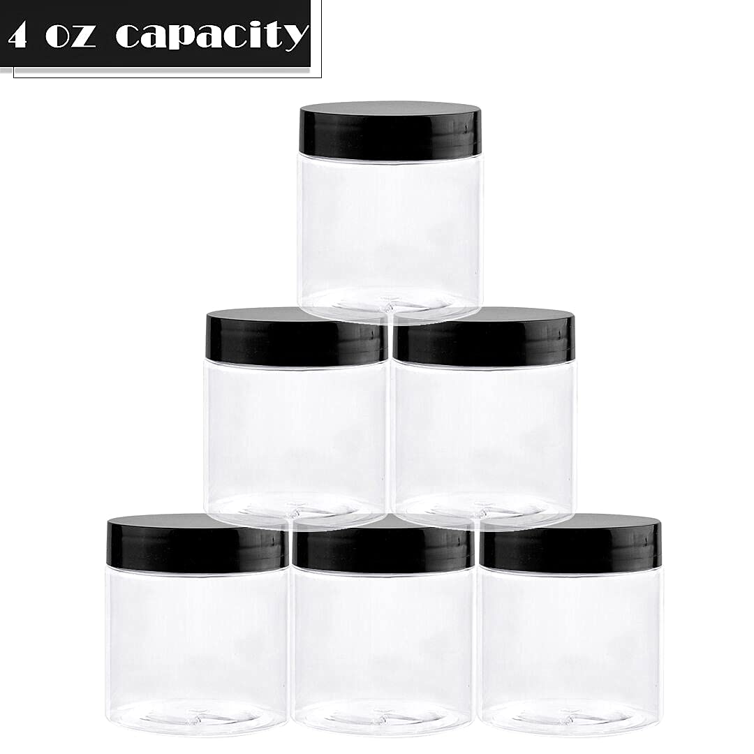 Buy TUZAZO 4 Oz Plastic Containers with Lids and Labels BPA Free, Clear ...