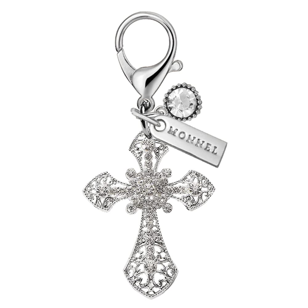 Amazon.com: MONNEL MC318 Crystal Big Cross Lobster Clasp Charm for ...