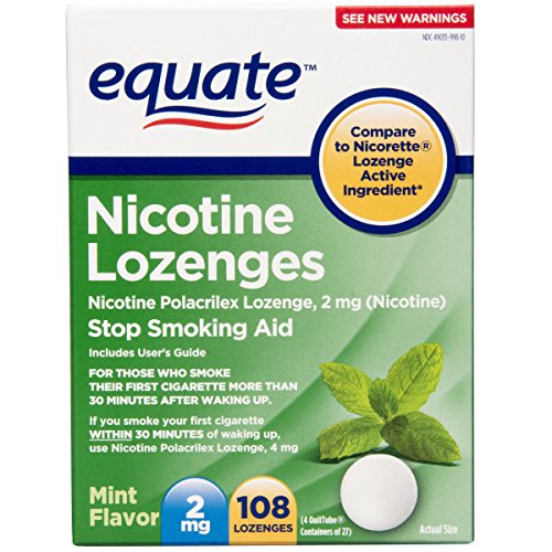 Equate Nicotine Lozenge Stop Smoking Aid, Mint Flavor 2 mg, 108 ...