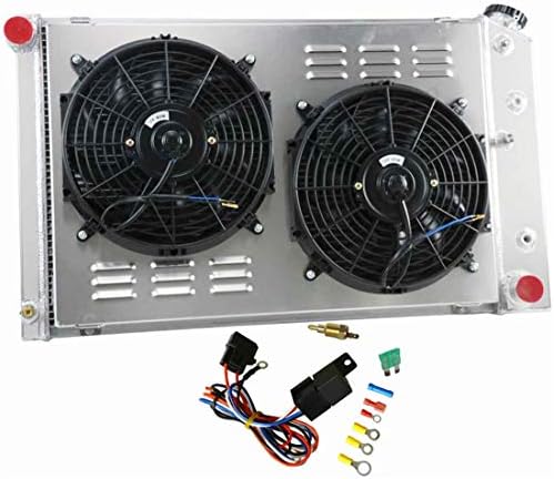 Amazon.com: CoolingSky 3 Row Aluminum Radiator +Fan Shroud&Thermostat ...