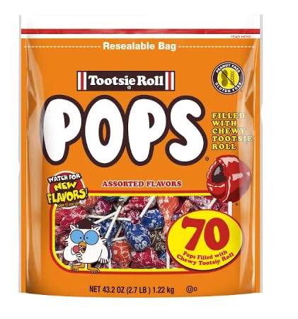 Amazon.com: Tootsie Pops Assorted Flavored Lollipops, 70 pops Filled ...