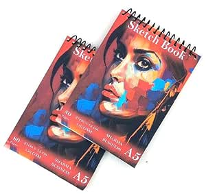 KRASHTIC Sketch Book 8x5 Inch Artists Sketch Pad 40 Sheets Spiral Bound Sketch Book : Amazon.in ...