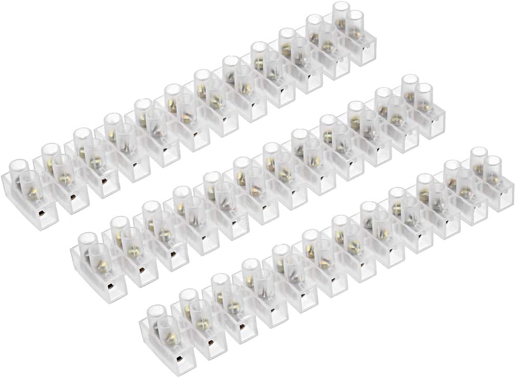 sourcing map Terminal Strip Screw Terminal Barrier Block 6A 12 Position ...