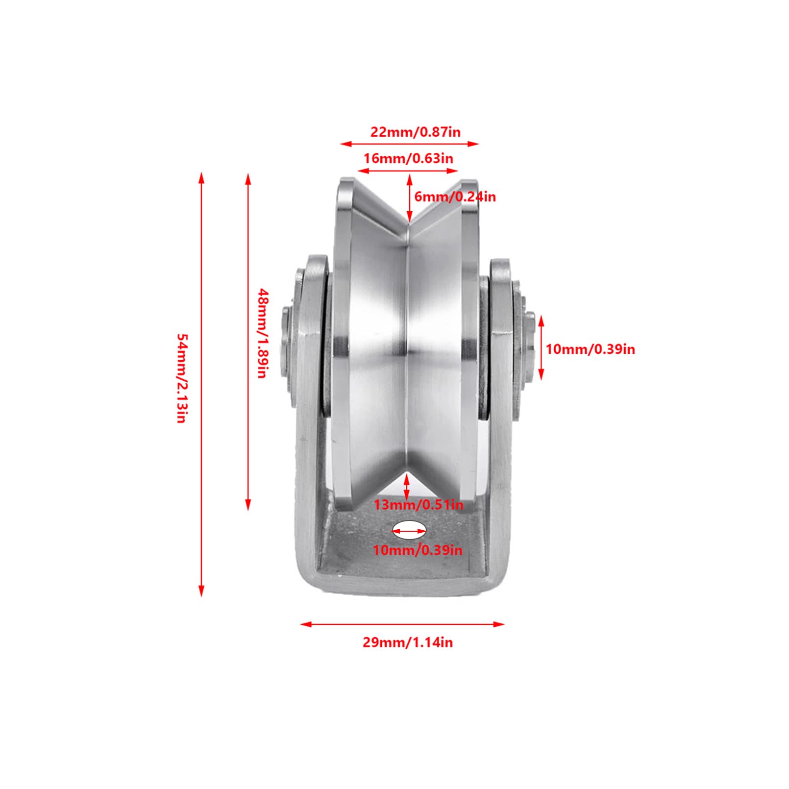 Snapklik.com : 2pcs V Groove Wheel Stainless Steel Heavy Duty Wire Rope ...