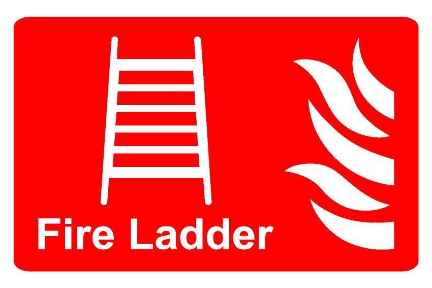 Fire ladder safety sign - Self adhesive sticker (300mm x 200mm ...