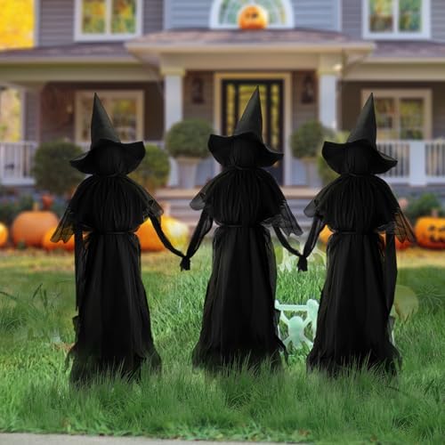 Amazon.com : 3 Pack Witches Halloween Decorations Outdoor, 5.5 ft ...