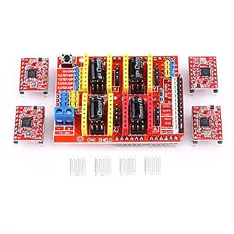 Amazon.com: CNC Shield Expansion Board V3.0 + 4Pcs A4988 Stepper Motor Driver for Engraver 3D ...