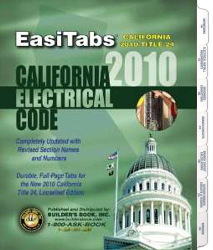 EasiTabs - 2010 California Electrical Code. Title 24 Part 3 Looseleaf ...