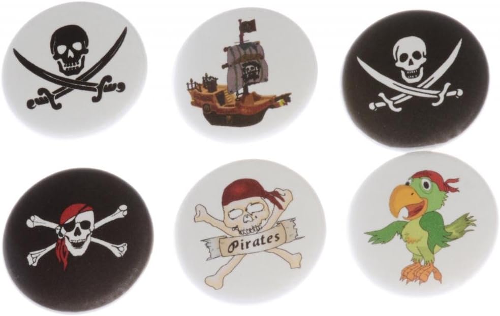 Amazon.com: Set of 6 PIRATE Themed MAGNETS - Cute Funny Punk Pirates ...