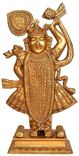 Buy Idol Collections Brass Lord Shrinathji Statue (krishanji) 17.5 ...