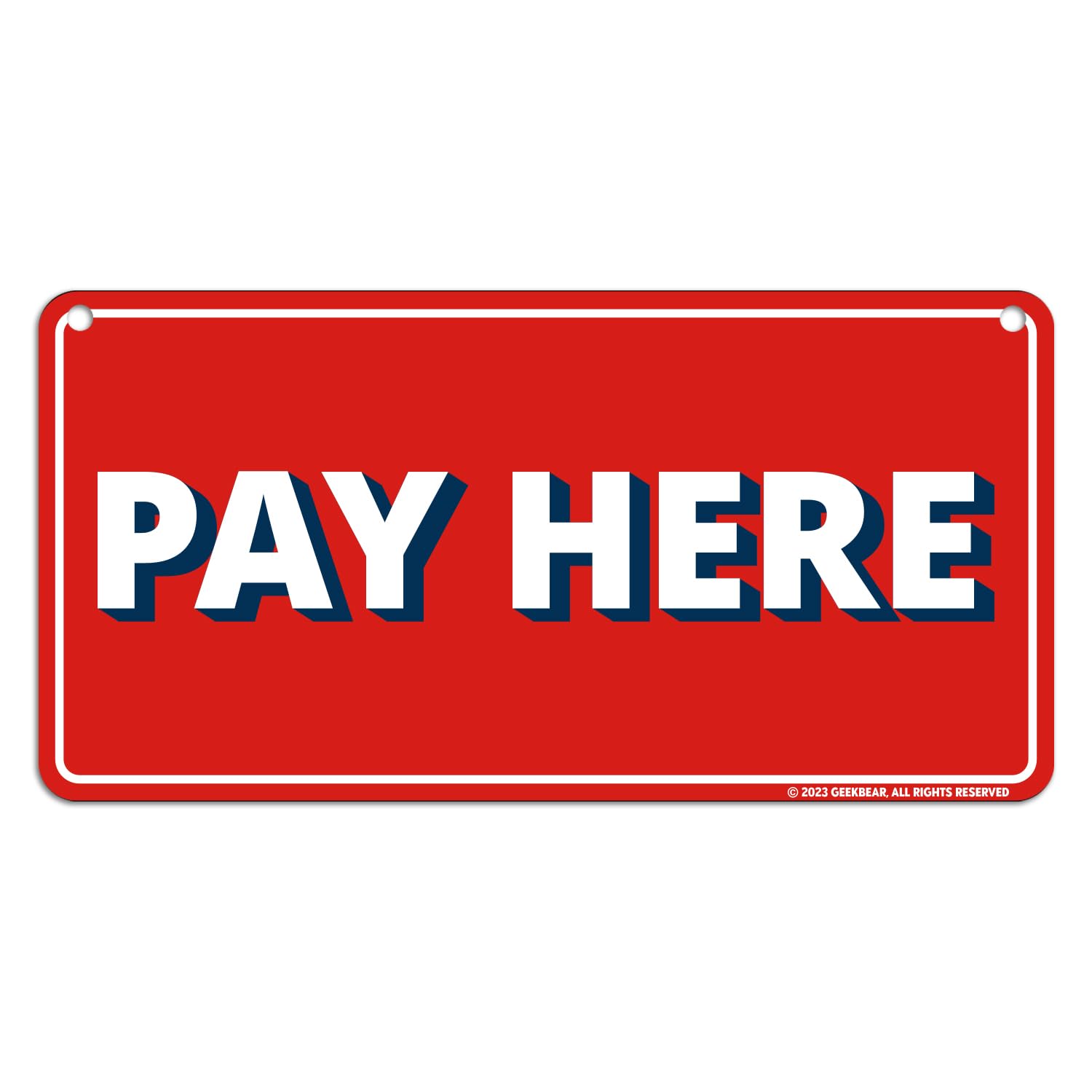 Amazon.com : GEEKBEAR Pay Here Sign Hanging from Ceiling - 12 x 6 in ...