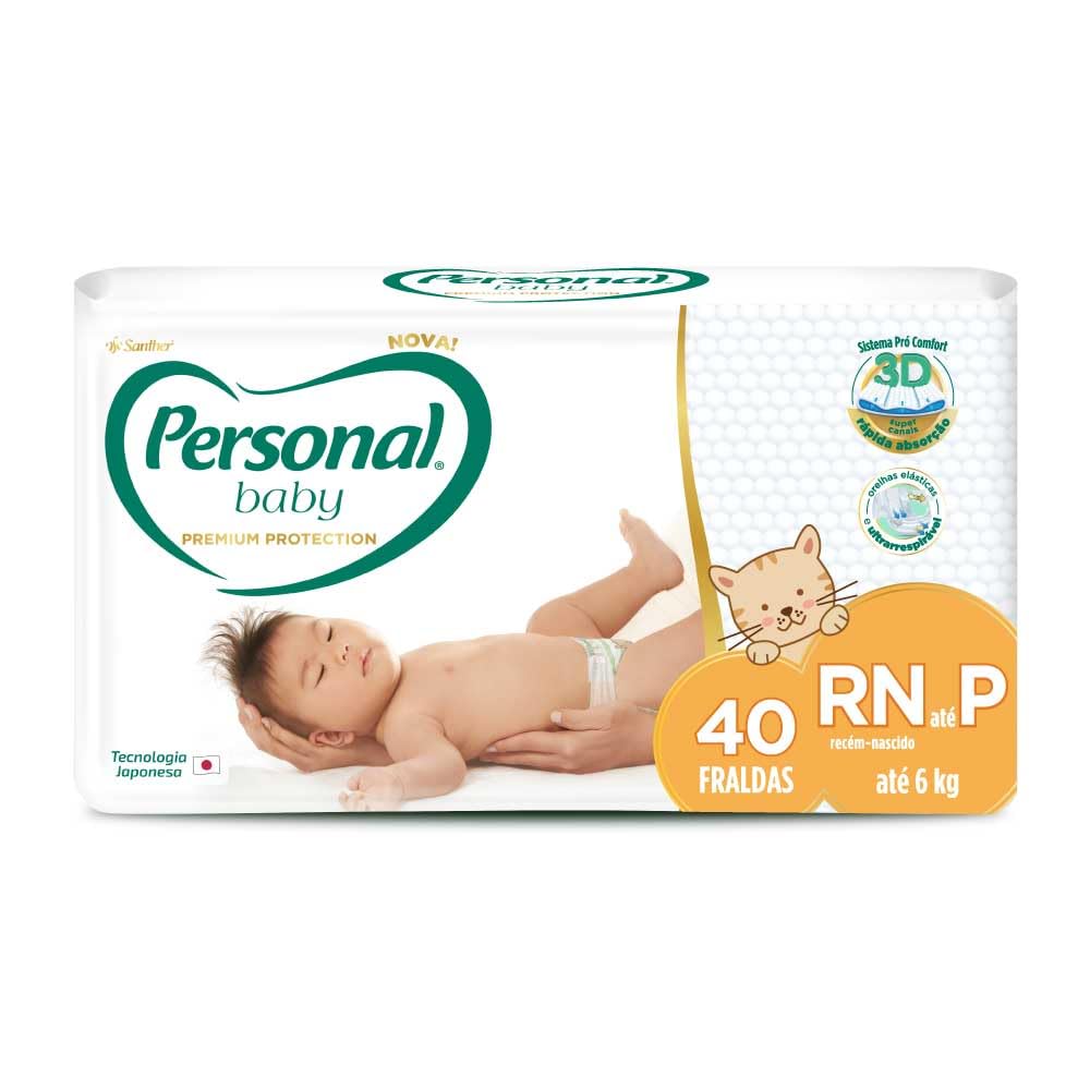 Personal Fralda Baby Premium Protection P, 40 Unidades | Amazon.com.br