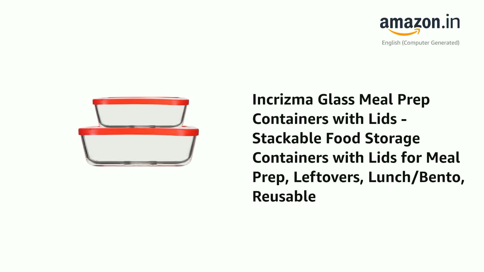 Watch Incrizma Glass Meal Prep Containers with Lids -Stackable Food ...