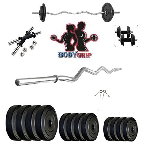 BODYGRIP 30KG Combo 3Ft curl Rod Home Gym Fitness Kit. : Amazon.in ...