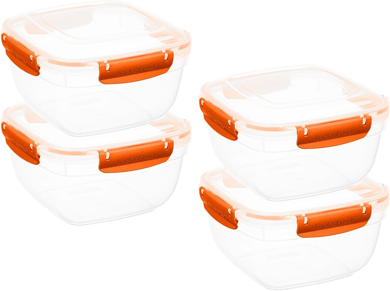 Amazon.com: Superio Plastic Food Storage Containers with Airtight Lids ...