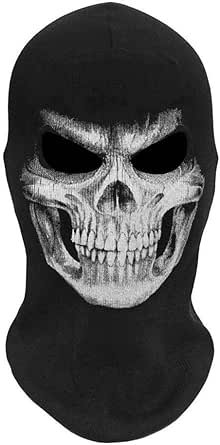 Amazon.com: Mrisata Halloween 3D Skeleton Mask Scary Skeleton Balaclava ...