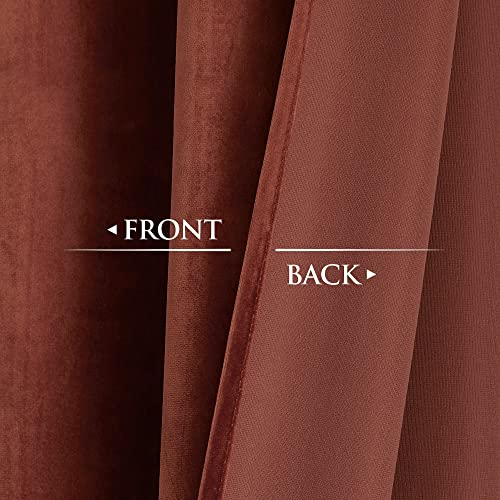StangH Rust Red Velvet Curtains 2 Panels