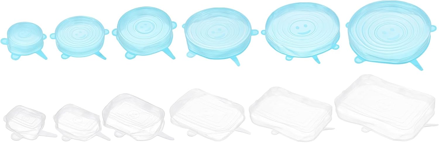 Amazon.com: uxcell Silicone Stretch Lids, 12Pack Round and Rectangle ...