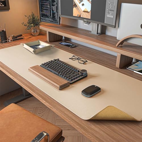 Amazon.com : DAWNTREES Dual Sided Desk Mat,Leather Desk Pad,40"x16 ...