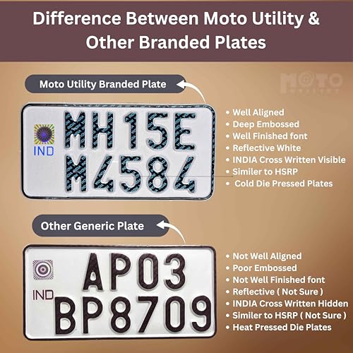 Moto Utility Single Bike Back Number Plate Only - Die Pressed Aluminium ...