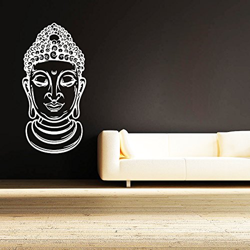 Creatick Studio| Wall Sticker ('Buddha Face ' PVC 'White' Vinyl, 18 X ...