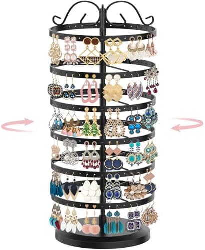Amazon.com: SMFANLIN Jewelry Organizer Stand, Metal Rotating Earring ...