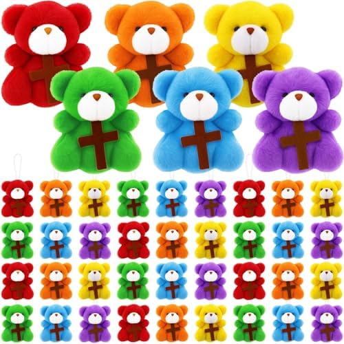 Amazon.com: Meooeck 36 Pcs Religious Bear Stuffed Animal with Cross ...