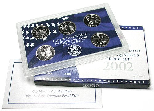 2002 S US Proof set 5 PCS In original packaging from mint Statte ...