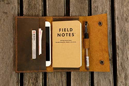 Leather travel journal wallet leather notebook wallet for pocket size ...