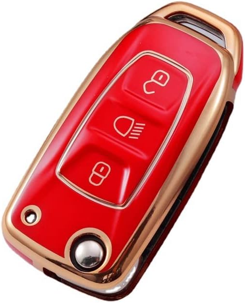 JVCV® Gold Border TPU Key Cover Compatible with Tata Tiago Tigor Punch ...