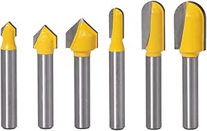 Yakamoz 6Pcs 0.6cm Shank Carbide 90 Degree V-Groove and Round Nose ...