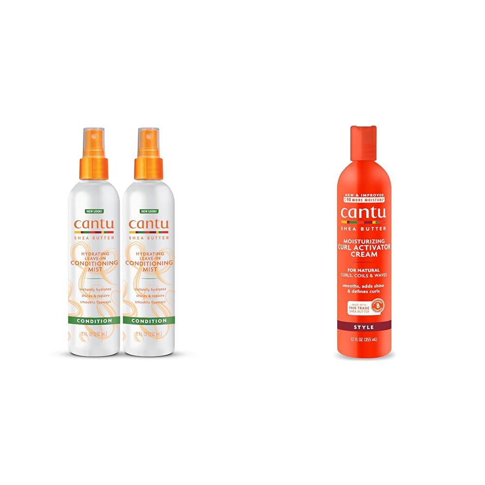 Amazon.com : Cantu Leave-In Conditioning Mist with Shea Butter (Pack of 2) and Moisturizing Curl ...