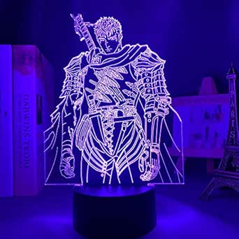 Buy 3D Anime Lamp Led Light Berserk Guts Figure for Bedroom Decorative ...