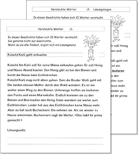 Kopiervorlagen "Versteckte Wörter" (Kobold Karli) : Schmidt, Torsten ...