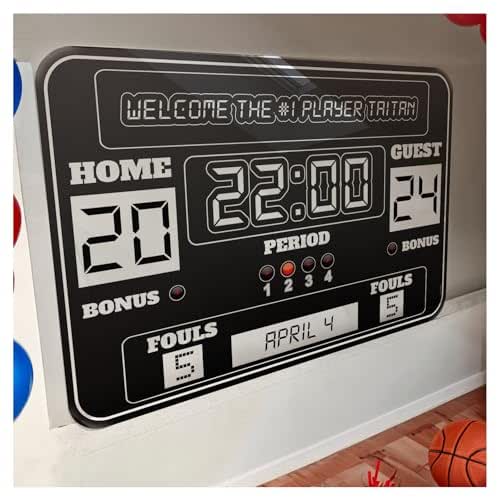 Amazon.com: Basketball Birthday Party Banner, Basketball Scoreboard ...