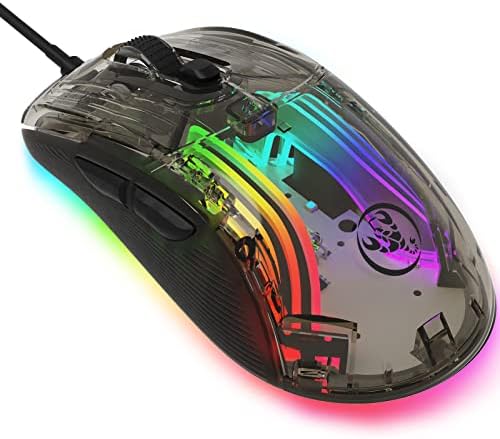 KUIYN 383 PRO X400 Transparent Mouse, Ultralight Wired Gaming Mouse, 13 ...