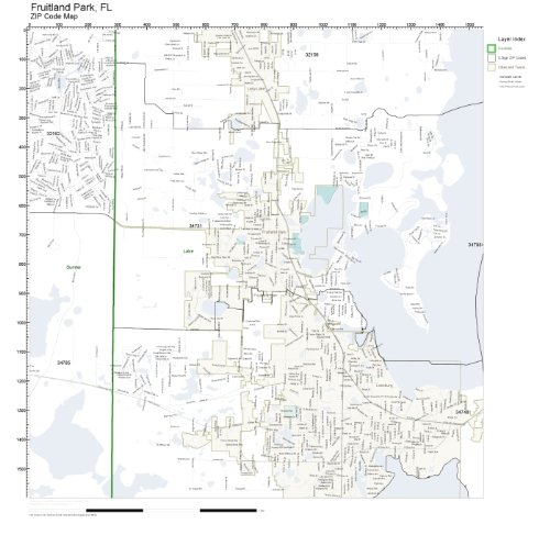 ZIP Code Wall Map of Fruitland Park, FL ZIP Code Map Laminated: Amazon ...