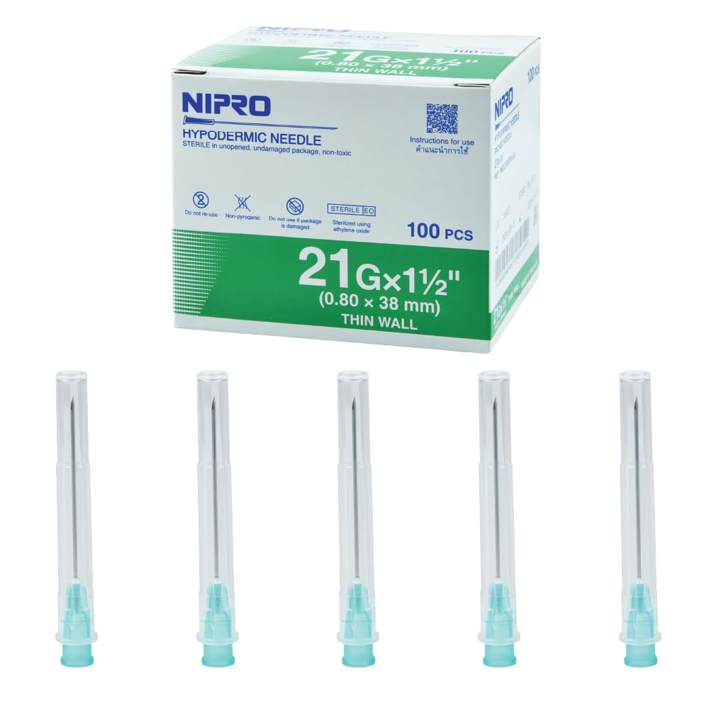 Buy Syringe needle 1.5 Inch 100pcs - size 19G to 25G - Sterile ...