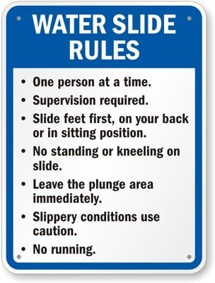 Amazon.com : Water Slide Rules Sign, Engineer Grade Reflective Aluminum ...