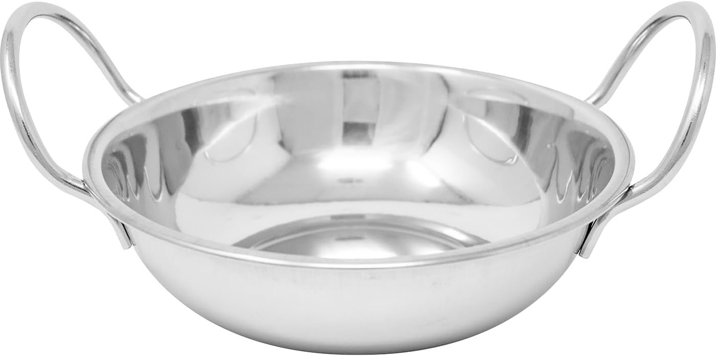 Set of 6 Stainless Steel 17CM BALTI Dishes - Indian Serving Dishes ...