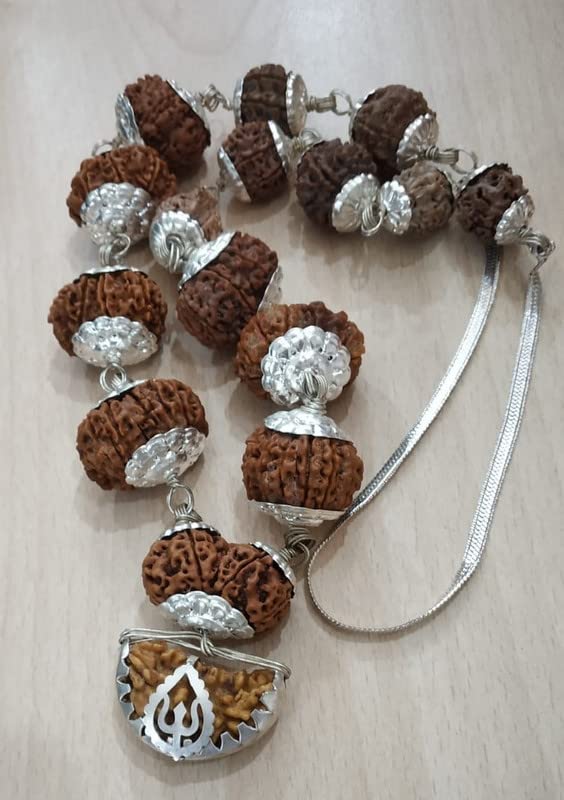 All Stone Sarva Siddha Mala Nepal 1 to 14 Rudraksha Mala with Gauri ...