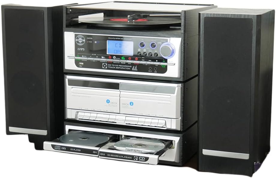 Steepletone Capitol Music Stack System, CD Burner. CD RECORDING 6-in-1 ...