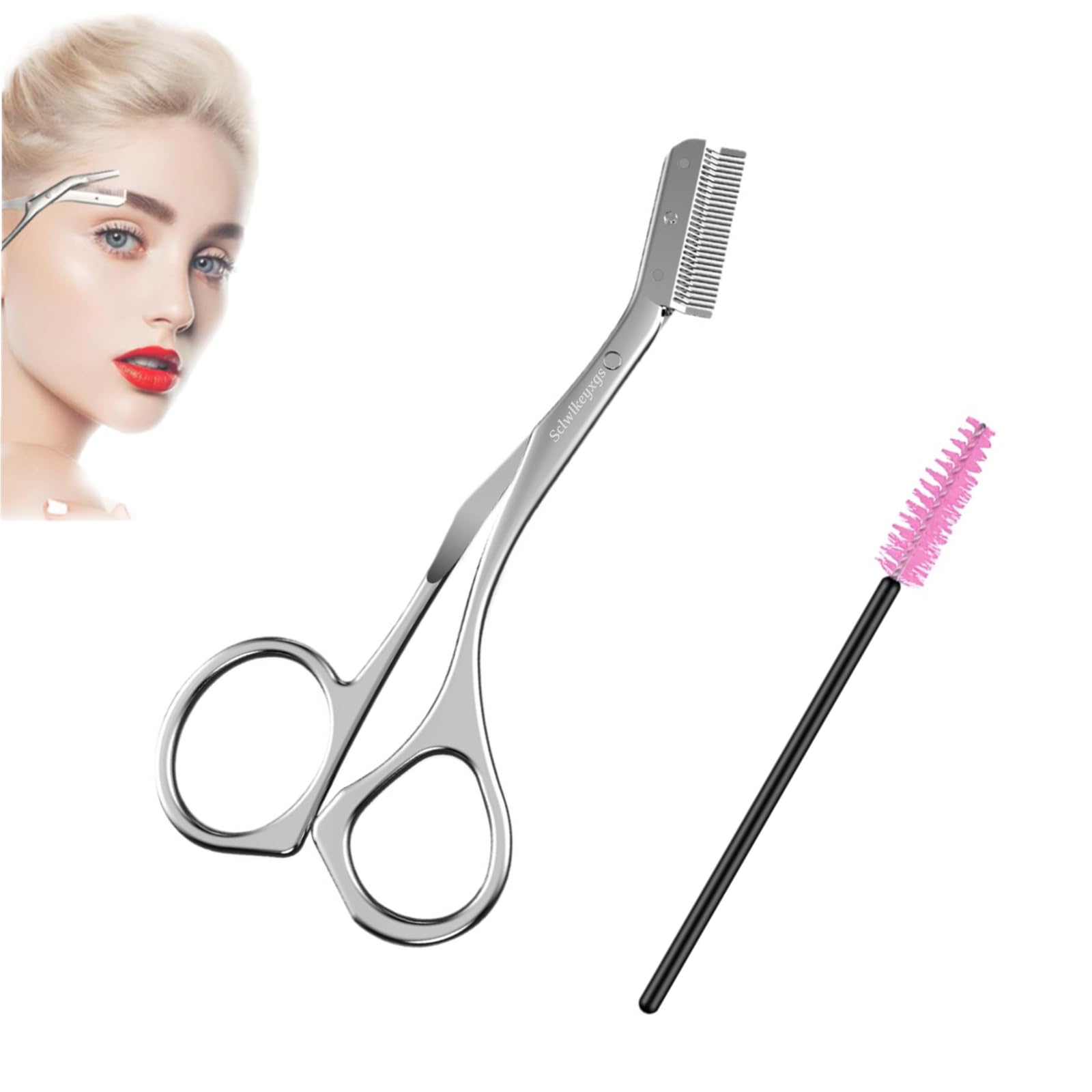 Amazon.com: Sclwlkeyxgs Eyebrow Comb Trimmer-Scissors, Eyebrow Scissors ...