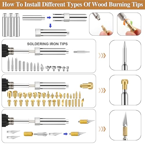 Snapklik.com : 62Pcs Wood Burning Tips, Professional Wood Burning Pen ...